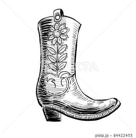 Simple Cowboy Boot Drawing